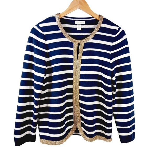 Charter Club | Sweaters | Charter Club Cardigan Size Large Navy White ...